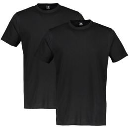 Lerros Herren Lerros T-Shirt Packung, 2 Stk. in klassischer Optik schwarz XL