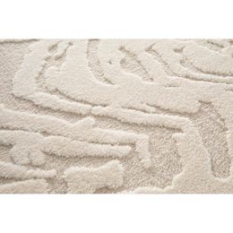 PRIMAflor-Ideen in Textil Teppich &raquo;COSMO Waves, Made in Belgium&laquo; rechteckig 14 mm H&ouml;he modernes Design, Hoch-Tief Effekt, weicher Flor beige Polyester