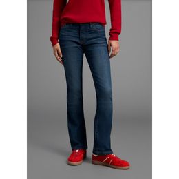 Arizona Damen Bootcut-Jeans &raquo;Baby-Boot&laquo; Bootcut-Stil, figurbetonte Passform, mit Used-Effekten blau 22, K + L Gr
