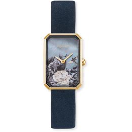 Engelsrufer Damen Quarzuhr &raquo;Flower&laquo; Armbanduhr, Damenuhr, Lederarmband, analog blau Einheitsgr&ouml;&szlig;e