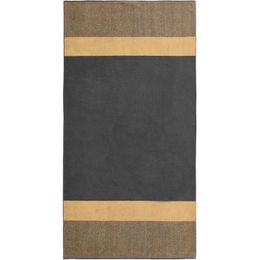 Dyckhoff Saunatuch &raquo;Two-Tone Stripe&laquo; Made in Germany, aus 100% Baumwolle, trocknergeeignet gold Walkfrottee, Obermaterial: 100% Baumwolle B/L: 100cmx200cm, 1 
