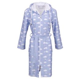 Carl Ross Damenbademantel &raquo;wash&wear&laquo; 1 Stk. RV-Kapuze blau Frottier 44/46 L: 105cm