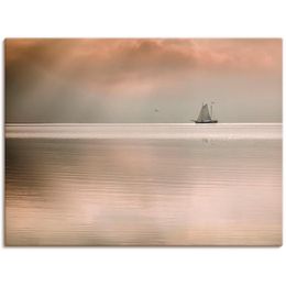 Artland Leinwandbild &raquo;Augenblicke der Ruhe...&laquo; Gew&auml;sser 1 Stk. tlg. auf Holzrahmen gespannt beige Leinwand B/H/T: 80cm x 60cm, Leinwandbild Gew&auml;sser, 1 Stk.