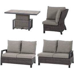 siena GARDEN Gartenlounge-Set &raquo;Corido&laquo; 4 Stk. tlg. grau Aluminium Einheitsgr&ouml;&szlig;e
