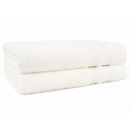 HAMMETEX Duschtuch &raquo;2er Set Badet&uuml;cher 70x140 cm, 100% Baumwolle, Weich & Saugstark&laquo; mit Bord&uuml;re, einfarbig, weich beige Frottier, Baumwolle B/L: 