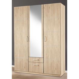 Priess Kleiderschrank &raquo;Bilbao&laquo; T&uuml;ranschlag links oder rechts braun Holzwerkstoff B/H/T: 140cm x 193cm x 54cm, Schubladen: 2 Stk. T&uuml;ren: 3 Stk. mit 