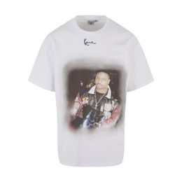 Karl Kani Herren T-Shirt "Karl Kani Herren KU242-007-1 Tiny Signature Print Tee"wei&szlig;, Gr. S, bedruckt, 100% Baumwolle, Shirts