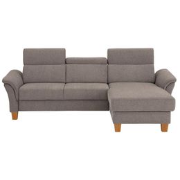 OTTO home Ecksofa &raquo;Conville L-Form&laquo; Federkern, wahlweise mit Schlaffunktion und Bettkasten bzw. Stauraum braun 100% Polyester B/H/T: 256cm x 84cm x 