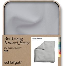 Schlafgut Bettbezug &raquo;Premium Bettbezug Knitted Jersey (1 St)&laquo; Ton-in-Ton Rei&szlig;verschluss, Bio-Baumwolle mit Elasthan, Uni, OEKO Tex grau Jersey, Obermaterial: 95
