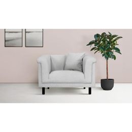 Home Affaire Sessel &raquo;AGNIA B/T/H: 100/85/71 cm&laquo; incl. Zierkissen, auch in Cord und Boucl&eacute; grau 100% Polyester Struktur fein, B/H/T: 100cm x 71,5cm x 