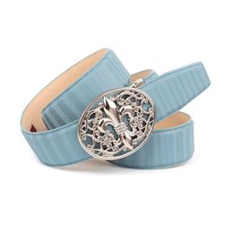 Anthoni Crown Damen Lederg&uuml;rtel blau 95