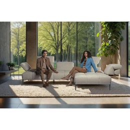 Calia italia Ecksofa &raquo;Skyline, Made in Italy, Design-Sofa, L-Form, mit Sitztiefenverstellung&laquo; verstellbare Armlehne und Kopfst&uuml;tze f&uuml;r maximalen 