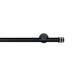 Garesa Gardinenstange &raquo;BLACK&laquo; &Oslash; 20 mm 1 l&auml;ufig-l&auml;ufig Wunschma&szlig;l&auml;nge Vorhanggarnitur, Innenlauf, verl&auml;ngerbar, Endknopf mit Glitzersteinen schwarz 