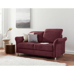Sit & More sit&more 2,5-Sitzer &raquo;Darwin&laquo; inklusive Federkern, wahlweise mit Kopfteilverstellung rot B/H/T: 179cm x 96cm, Luxus-Microfaser Florence,mit 