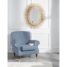 Home Affaire Sessel &raquo;Rennes&laquo; in Samtoptik oder Baumwoll-Mix blau Baumwollmix (50% Baumwolle, 50% Polyester);Samtoptik (100% Polyester) Baumwollmix, 