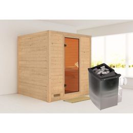 Karibu Sauna &raquo;Menja&laquo; Set, Ofen 9 kW integr. Strg beige Saunaofen, integrierte Steuerung, 9 kW
