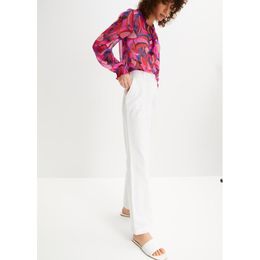 bonprix Damen bonprix Leinenhose aus Leinen-Baumwoll-Mix, Loose Fit, komfortable Leibh&ouml;he wei&szlig; 54, N-Gr