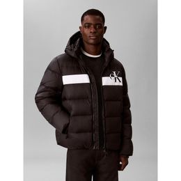 Calvin Klein Jeans Herren Steppjacke &raquo;NYLON COLORBLOCK PUFFER&laquo; mit Kapuze Regular fit mit abnehmbarer Kapuze L
