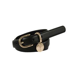 JOOP! Damen JOOP! Lederg&uuml;rtel mit Dornschlie&szlig;e und Logo-Anh&auml;nger, Breite 2cm schwarz 85