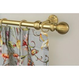 Garesa Gardinenstange &raquo;ANDREA&laquo; &Oslash; 20 mm 1 l&auml;ufig-l&auml;ufig Wunschma&szlig;l&auml;nge Vorhanggarnitur, verl&auml;ngerbar, Endknopf Kugel lang, mit Ringen gold Metall B/L: 