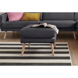 OTTO home Hocker &raquo;Bille&laquo; mit Eiche-Beinen, Design by Morten Georgsen grau Struktur (100% Polyester);Struktur fein (100% Polyester);Samtoptik (100% 