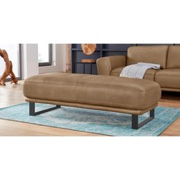 W.Schillig Hocker &raquo;montanaa&laquo; mit Metallkufen in Schwarz pulverbeschichtet, Breite 141 cm braun B/H/T: 141cm x 42cm x 61cm, Longlife Xtra-Leder Z69