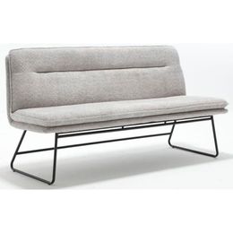 Home Affaire Bank grau Metall, Stoff B/H/T: 180cm x 89cm x 69cm, Boucl&eacute;, gleichschenklig