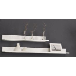 Wandregal &raquo;Happy&laquo; 2 Stk. tlg. Breite 80 und 120 cm wei&szlig; B/H/T: 80cm x 9cm x 16cm