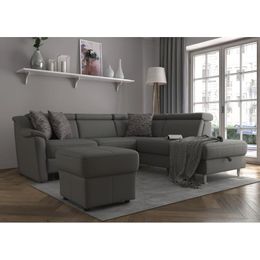 Sit & More sit&more Ecksofa &raquo;Freetown L-Form&laquo; inklusive Kopfteilverstellung und komfortablem Federkern grau B/H/T: 252cm x 84cm x 216cm, Luxus-Microfaser ALTARA 