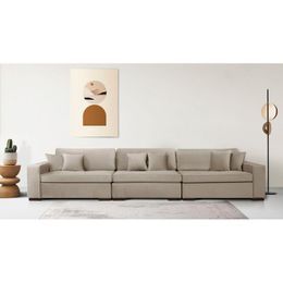 Home Affaire 3-Sitzer &raquo;Skara XXL&laquo; Lounge-Sofa XXL mit Federkern-Polsterung, in vielen Bezugsvarianten beige 100% Polyester B/H/T: 400cm x 86cm x 130cm