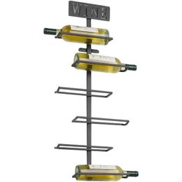 Locker Flaschenregal f&uuml;r 6 Flaschen zum Aufh&auml;ngen schwarz Metall B/H/T: 33cm x 80cm x 10cm, 6 Stk.
