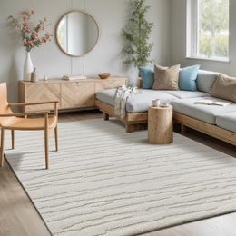 MERINOS Teppich &raquo;Elio 2&laquo; rechteckig 16 mm H&ouml;he moderner Kurzflor Teppich mit Hoch-Tief-Effekt, 3D Effekt beige Polypropylen B : 240cm 1 Stk., 16mm, L: