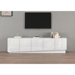 OTTO home Lowboard &raquo;VELA, H&ouml;he 60 cm, Breite 225 cm,Design mit schr&auml;gen T&uuml;ren&laquo; 1 Stk. tlg. Made in Italy, Hochglanz lackierte Fronten, TV-Board, TV-