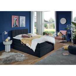 Home Affaire Boxspringbett &raquo;Fornoli&laquo; inkl. Topper und Bettkasten, H3 in zwei Matratzenarten grau Flachgewebe, Liegefl&auml;che B/L: 120cm x 200cm, Gewicht 