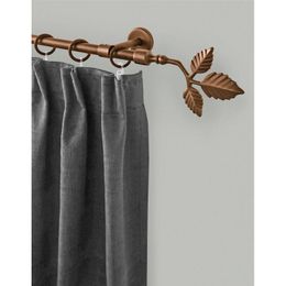 Garesa Gardinenstange &raquo;RUSTIKA&laquo; &Oslash; 16 mm 1 l&auml;ufig-l&auml;ufig Wunschma&szlig;l&auml;nge rustikale Vorhanggarnitur, verl&auml;ngerbar, m. Ringe, Endk. Blatt braun Metall B/L