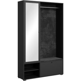 Home Affaire Garderoben-Set &raquo;Garderobe mit Spiegel, Sitzbank und Kleiderstange&laquo; 1 Stk. tlg. schwarz B/H/T: 117,3cmcm x 190cmcm x 33cmcm