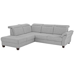 OTTO home Ecksofa &raquo;Solvei L-Form&laquo; wahlweise auch mit Kopfteilverstellung und Schlaffunktion, Federkern silber Luxus-Microfaser Lederoptik (100% 