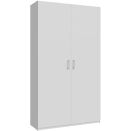 FORTE Kleiderschrank B/H/T 119,5/210,5/42cm, stehende Montage FSC -zertifizierter Holzwerkstoff Wei&szlig;, B/H/T: 119,5cm x 210,5cm x 42cm, T&uuml;ren: 2 Stk.