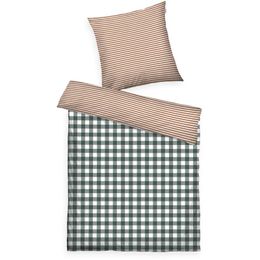 Tom Tailor HOME Bettw&auml;sche &raquo;CLASSIC CHECK in Gr. 135x200cm oder 155x220cm&laquo; 2 Stk. new bedroom, gewebtes Label gr&uuml;n Flanell, Obermaterial: 100% 
