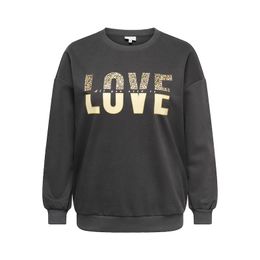 Only Carmakoma Damen Only CARMAKOMA Sweatshirt &raquo;CARTAMMIE L/S LEO PRINT O-NECK SWT JRS&laquo;, Baumwollmischung S
