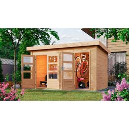 Karibu Gartenhaus &raquo;Sch&ouml;nbuch 1&laquo; beige Holzwerkstoff ohne Fu&szlig;boden, ohne Dacheindeckung