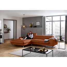 W.Schillig Ecksofa &raquo;piedroo, Designsofa mit tollem Sitzkomfort, bequem und elegant, L-Form&laquo; Kopfteilverstellung, wahlweise mit Sitztiefenverstellung, 