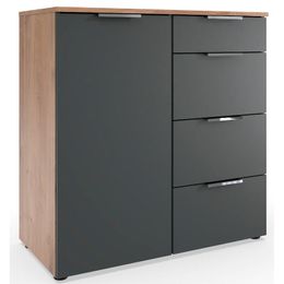 wimex Kombikommode &raquo;Level by fresh to go&laquo; 1-t&uuml;rig, mit 4 Schubladen und soft-close Funktion, 84cm breit schwarz Holzwerkstoff B/H/T: 81cm x 84cm x 41cm, 4 