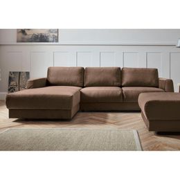 OTTO home Ecksofa &raquo;Hobro L-Form&laquo; in 3 Bezugsqualit&auml;ten in vielen Farben braun Luxus-Microfaser Lederoptik (100% Polyester);Struktur grob (100% 