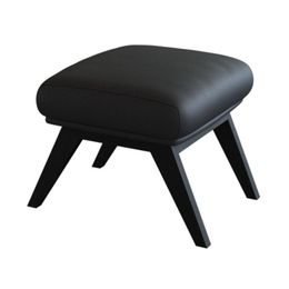 FLEXLUX Polsterhocker &raquo;Adria&laquo; Fu&szlig; schwarz, Fu&szlig;hocker f&uuml;r Ohrensessel schwarz 100% Echteder B/H/T: 54cm x 41cm x 41cm, Echtleder