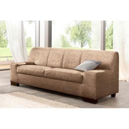 DOMO collection 3-Sitzer &raquo;Norma zeitlos, kubisch und elegant, komfortabel, flache Armlehnen&laquo; braun B/H/T: 212cm x 74cm x 85cm, Microfaser PRIMABELLE ,