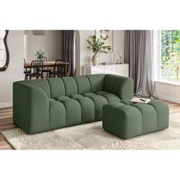 OTTO home 3-Sitzer &raquo;TUURE Verl&auml;ssliche Qualit&auml;t, moderne Steppung, Breite 227cm&laquo; Bubble Optik, hoher Sitzkomfort, Wellenunterfederung gr&uuml;n 100% 