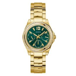 Guess Damen Multifunktionsuhr &raquo;RITZY&laquo; Quarzuhr, Armbanduhr, Damenuhr, Edelstahlarmband, Datum gold Einheitsgr&ouml;&szlig;e