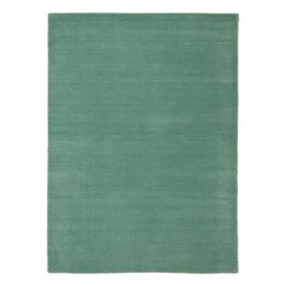CarpetFine Wollteppich &raquo;Gabbeh Lola Uni&laquo; rechteckig 14 mm H&ouml;he mit nat&uuml;rlichem Pflanzenmaterial von Hand gewebt, auch in Rund blau Wolle B : 300cm 1 