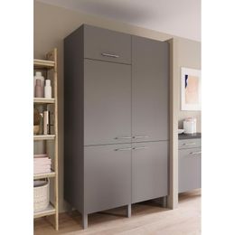 Optifit Pantryk&uuml;che &raquo;Lilly&laquo; Breite 120 cm, wahlweise mit E-Ger&auml;t grau B/H/T: 120cm x 211,8cm x 58,4cm,mit E-Ger&auml;t